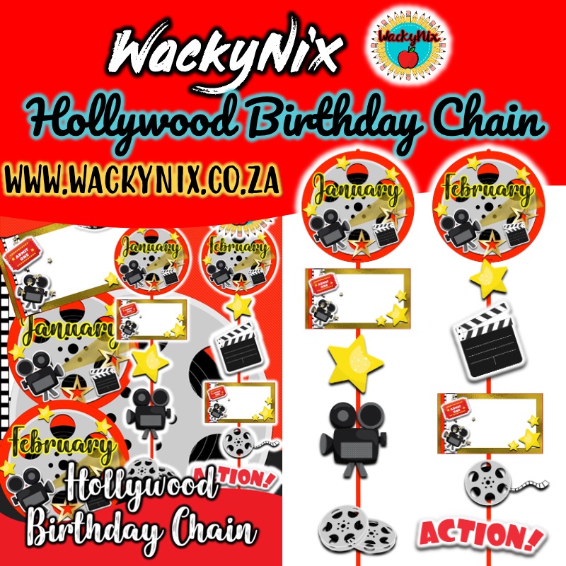 Hollywood Birthday Chain B140 - WackyNix