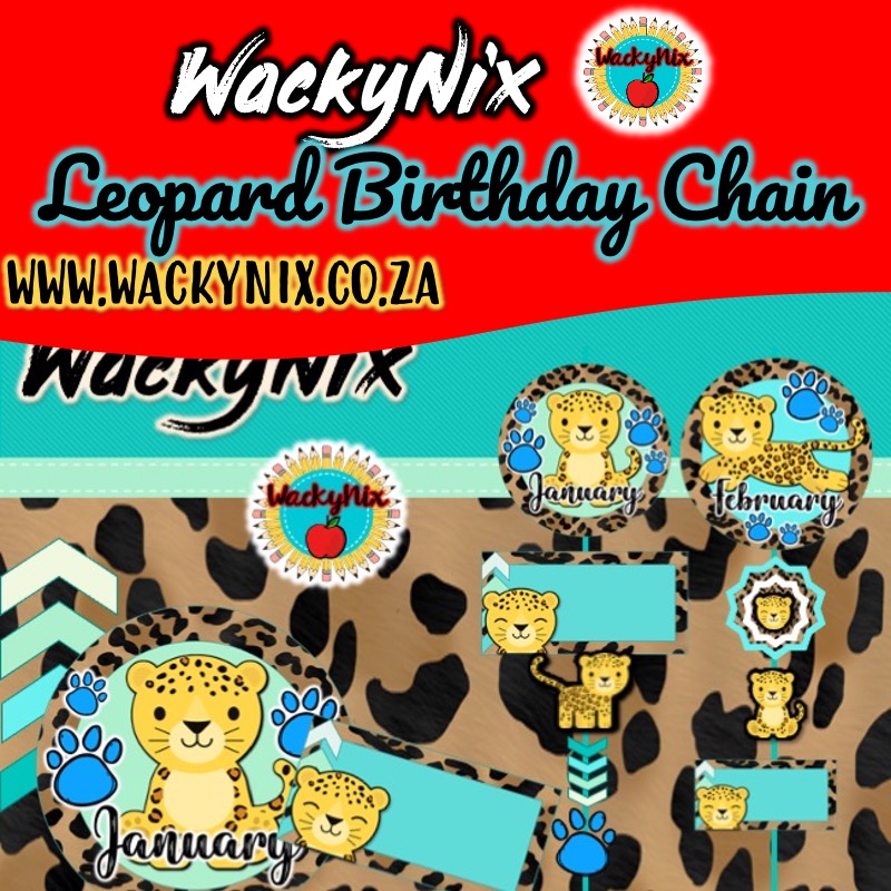 Leopard Birthday Chain B159 - WackyNix