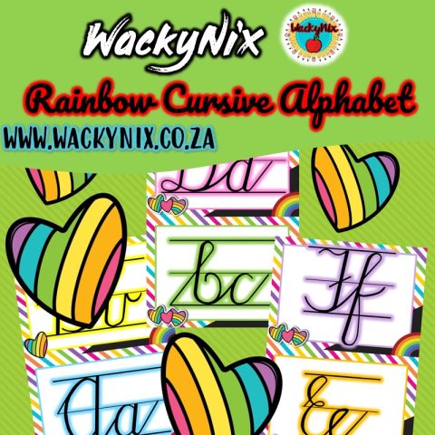Rainbow Cursive Alphabet C49 Decor Extras - WackyNix