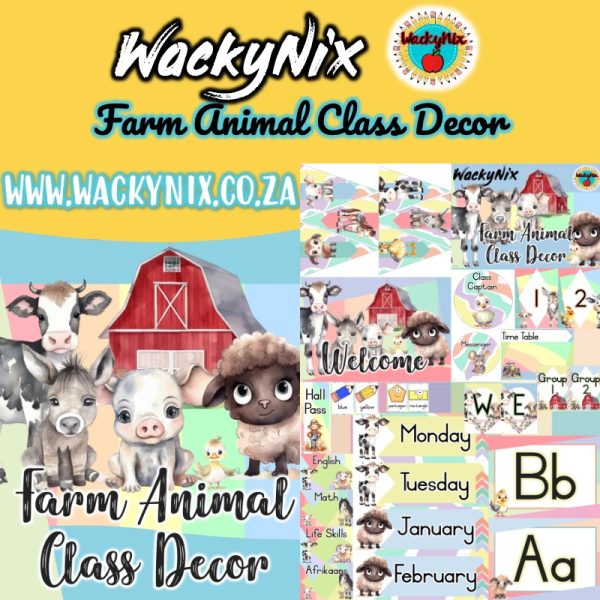 Farm Animal Class Decor D219 - WackyNix