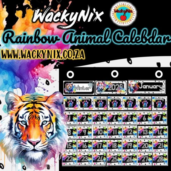 Rainbow Animals Calendar WC10 - WackyNix